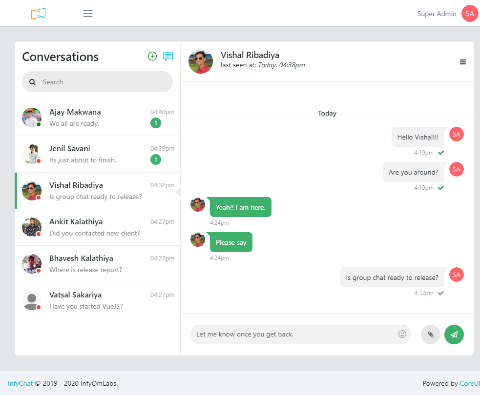 Chat - Laravel App (Private & Group) - Real-Time Messaging by infyomlabs